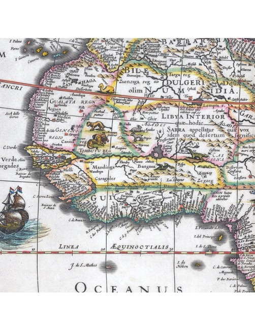 Carte ancienne de l’Afrique 1623 – reproduction historique