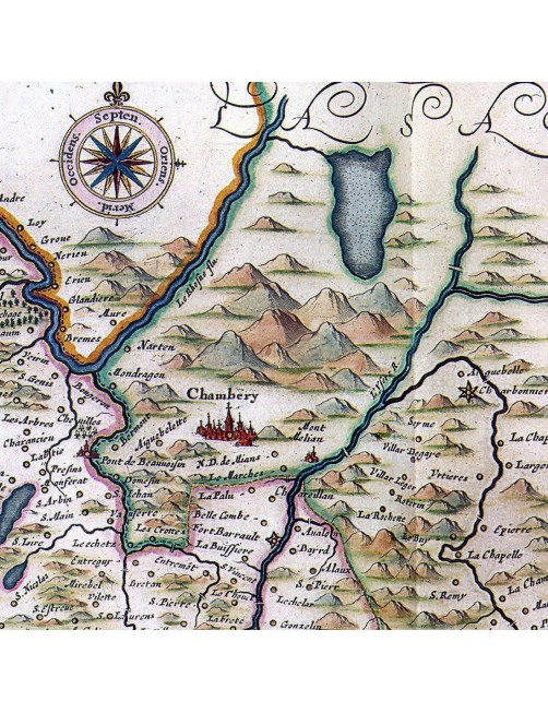 Carte ancienne Dauphiné, Savoie, Rhône-Alpes Blaeu Jansson 1638